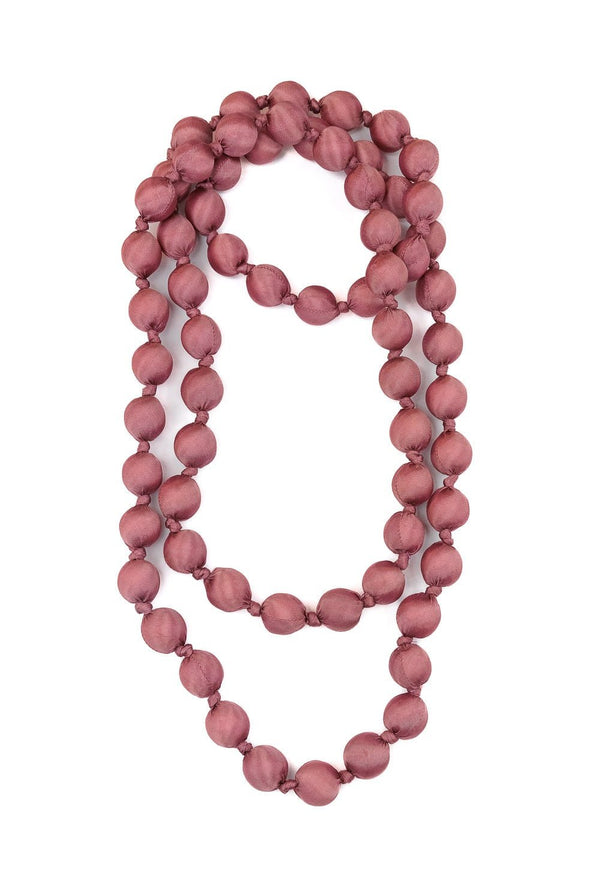 Collar il Baco Da Seta Maxi Bolas Seda Buganvilla