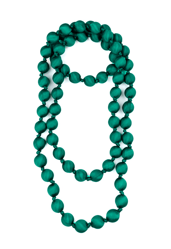 Collar il Baco Da Seta Maxi Bolas Seda Petróleo